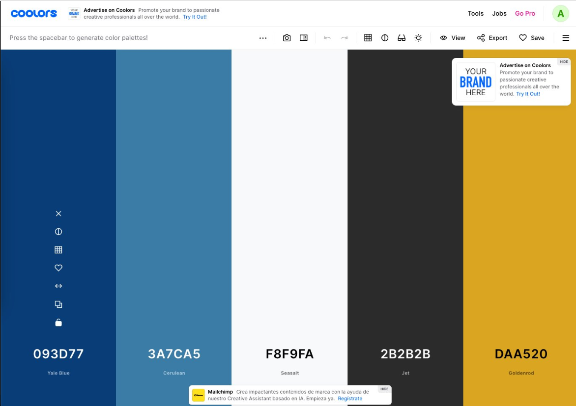 Prompt para crear paleta de colores con GPT y Ahrefs